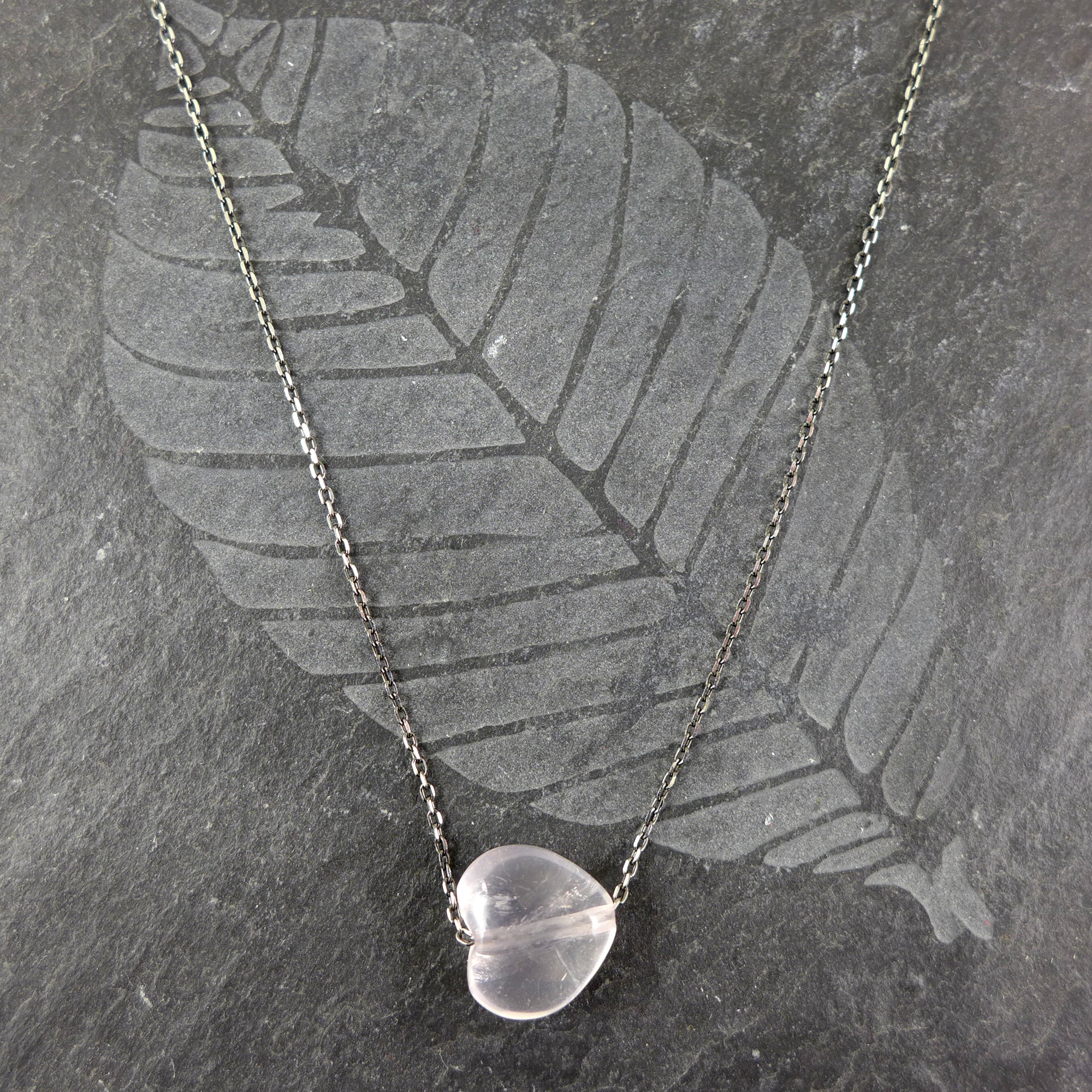 Rose Quartz Heart Necklace. Designed and handmade in London. – Karen ...